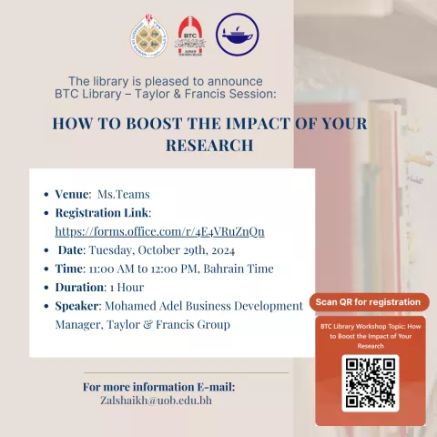 How to Boost the Impact of your research "To Bahrain Teachers College ...